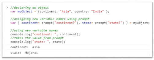 Object Destructuring In Javascript